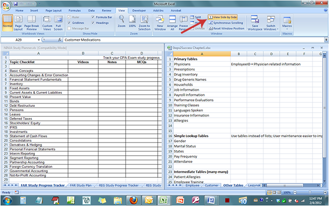 Excel 2013 Worksheet Side By Side